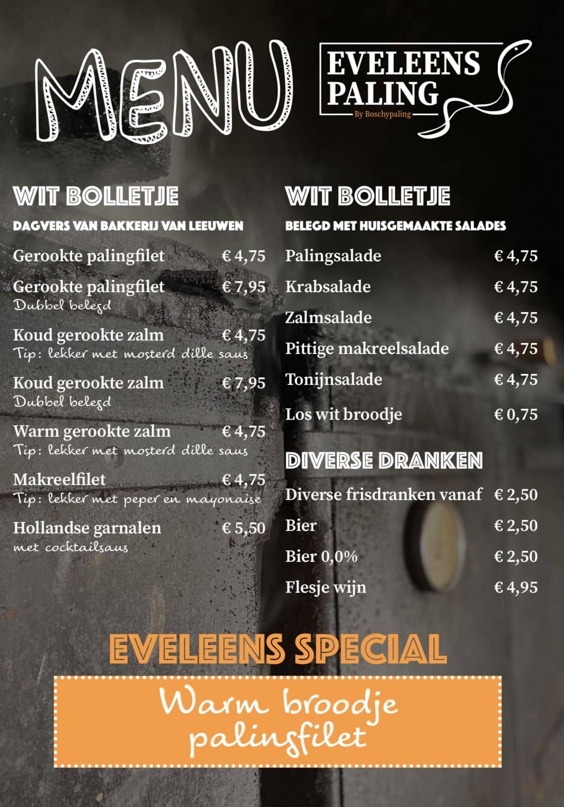 MENU • Palingrokerij Eveleens